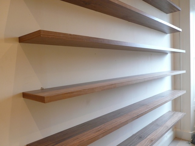 Gallery of walnut floating shelves | Bespoke Nature